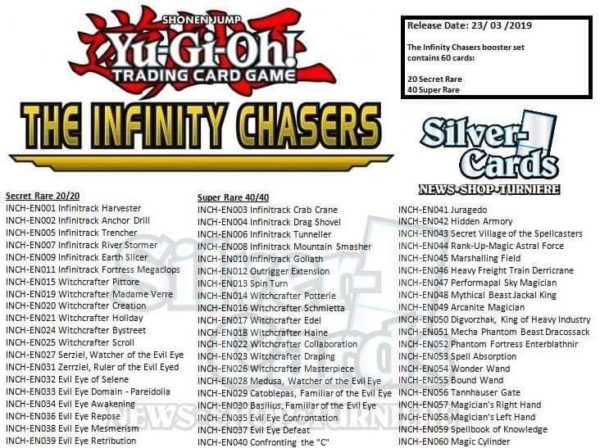 Les Chasseurs de l'Infini : Liste Complète des Cartes - Yuginews