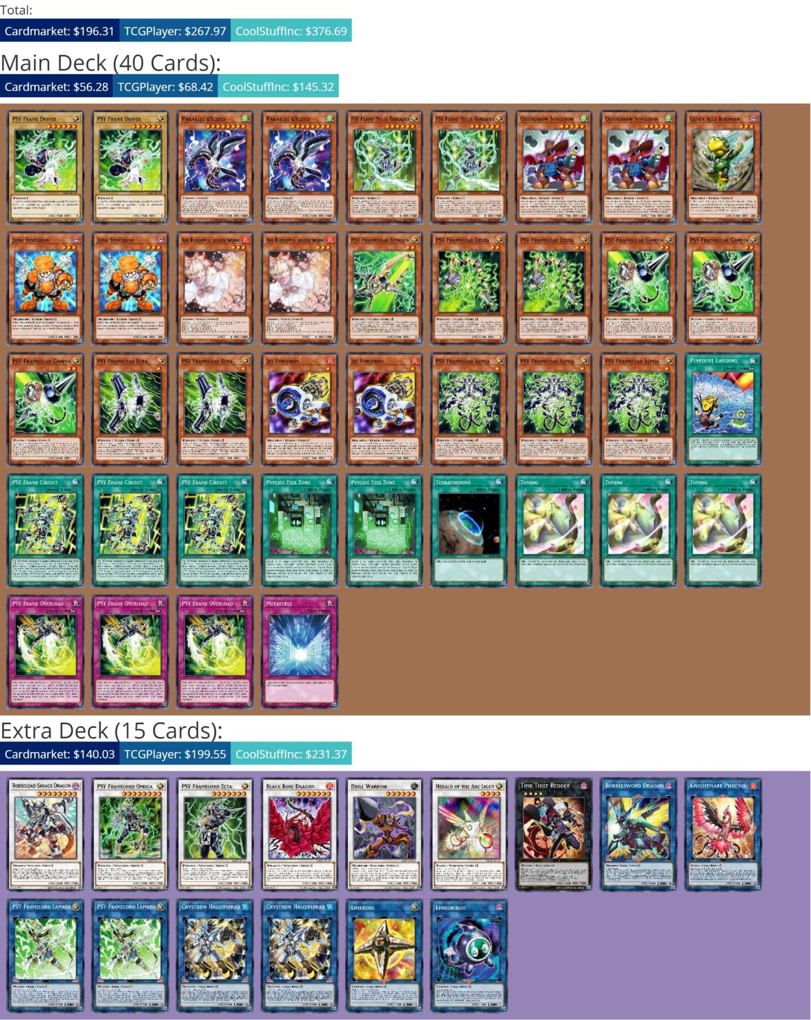 Deck Psy-Frame Synchro - Yuginews